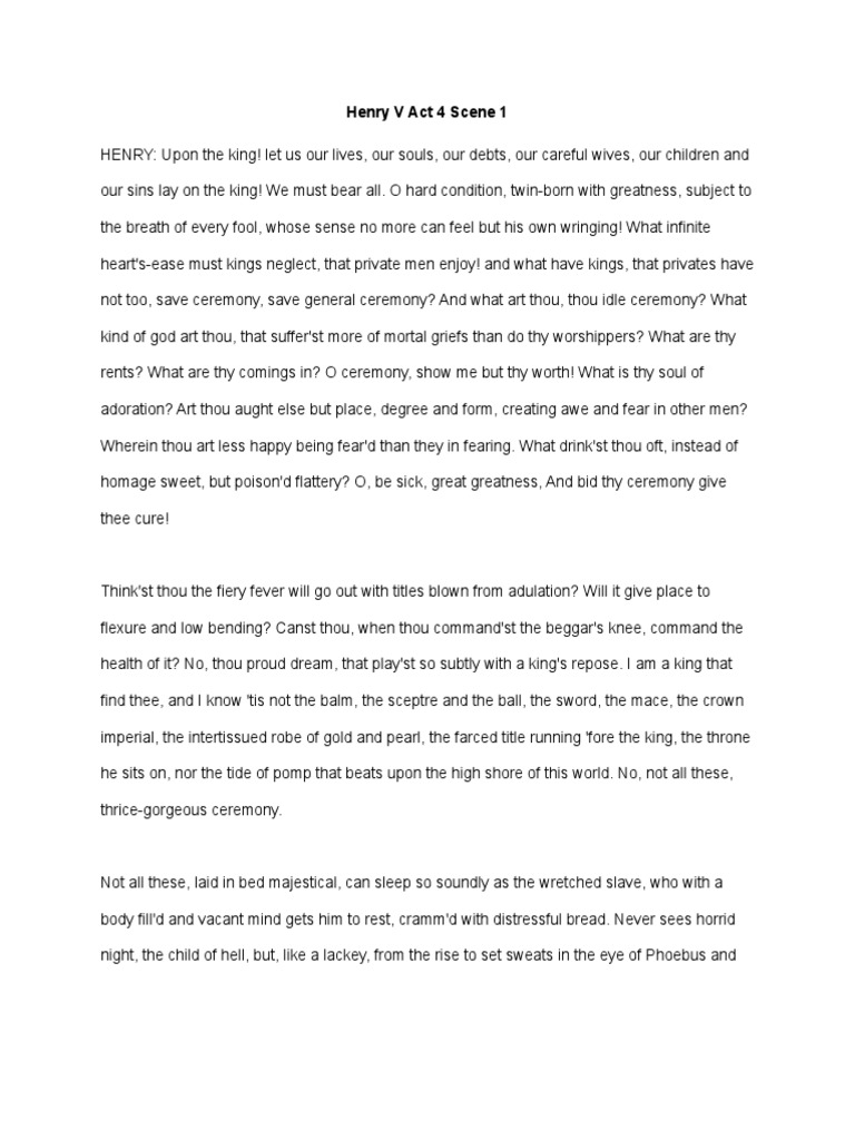 Henry V Monologue | PDF