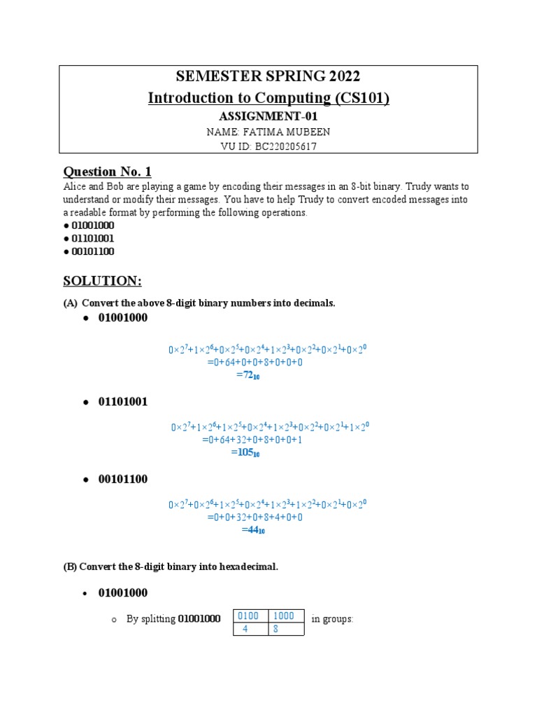 Spring 2022 - CS101 - 1 - BC220205617 | PDF | Zip (File Format) | Signal Processing