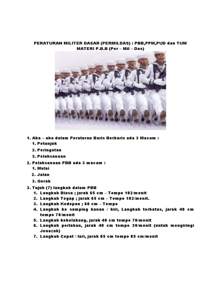 Peraturan Militer Dasar (Permildas) | PDF