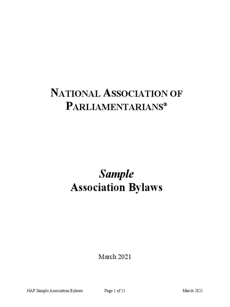 Association-Sample-Bylaws DRAFT | PDF | Board Of Directors | Committee