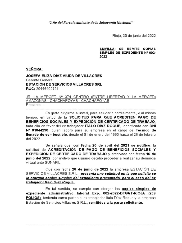 Modelo de Solicitud de Copias Simples | PDF