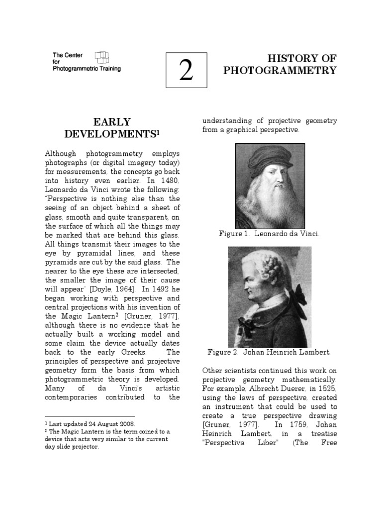 The Development of Photogrammetry: From Early Concepts and ...