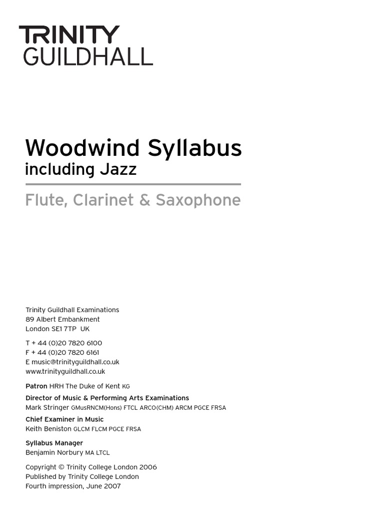 Woodwind Flute Clarinet Sax 4th Imp Complete | PDF | Chord (Music ...