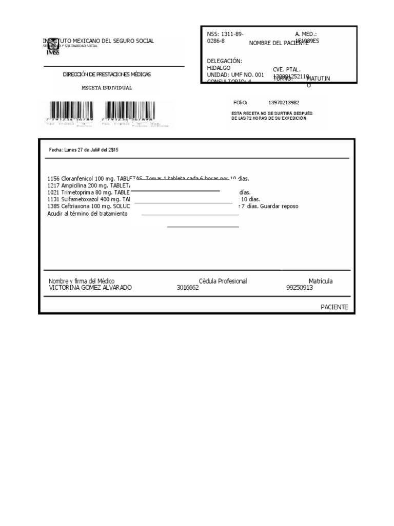 Receta Imss | PDF