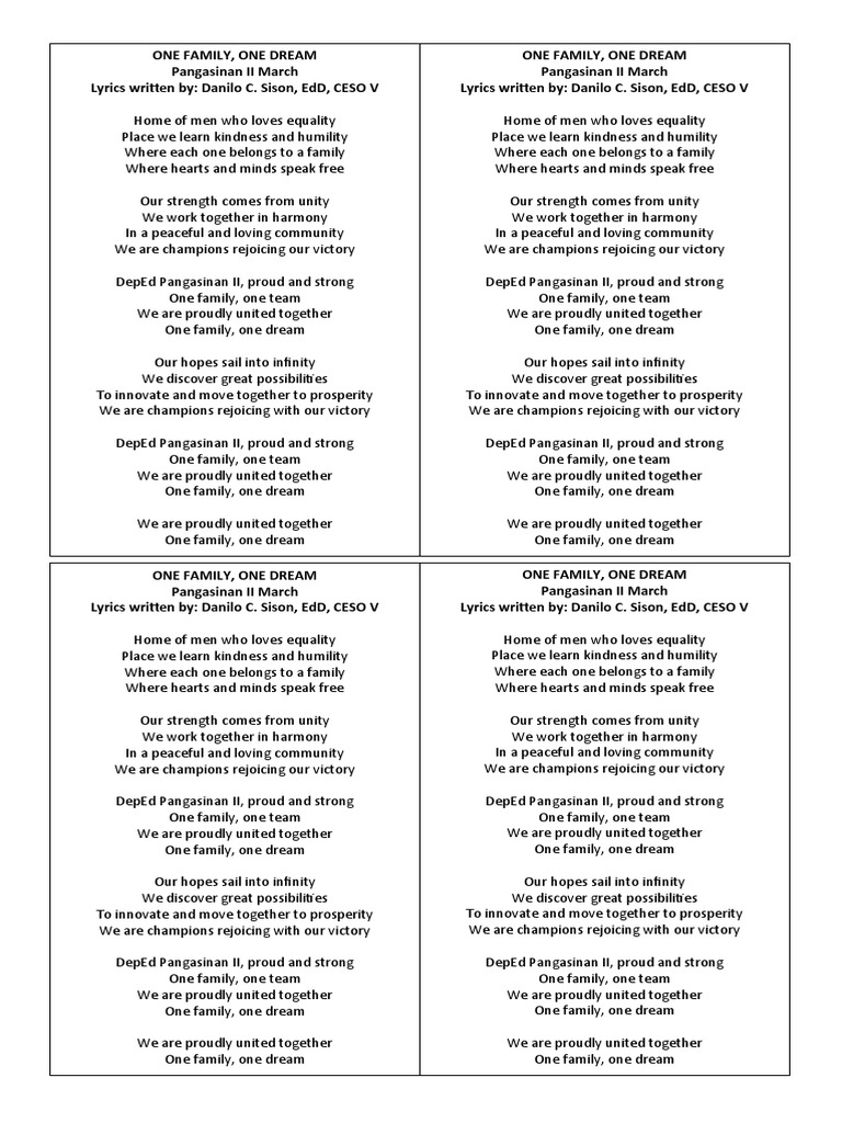 One Family One Dream | PDF