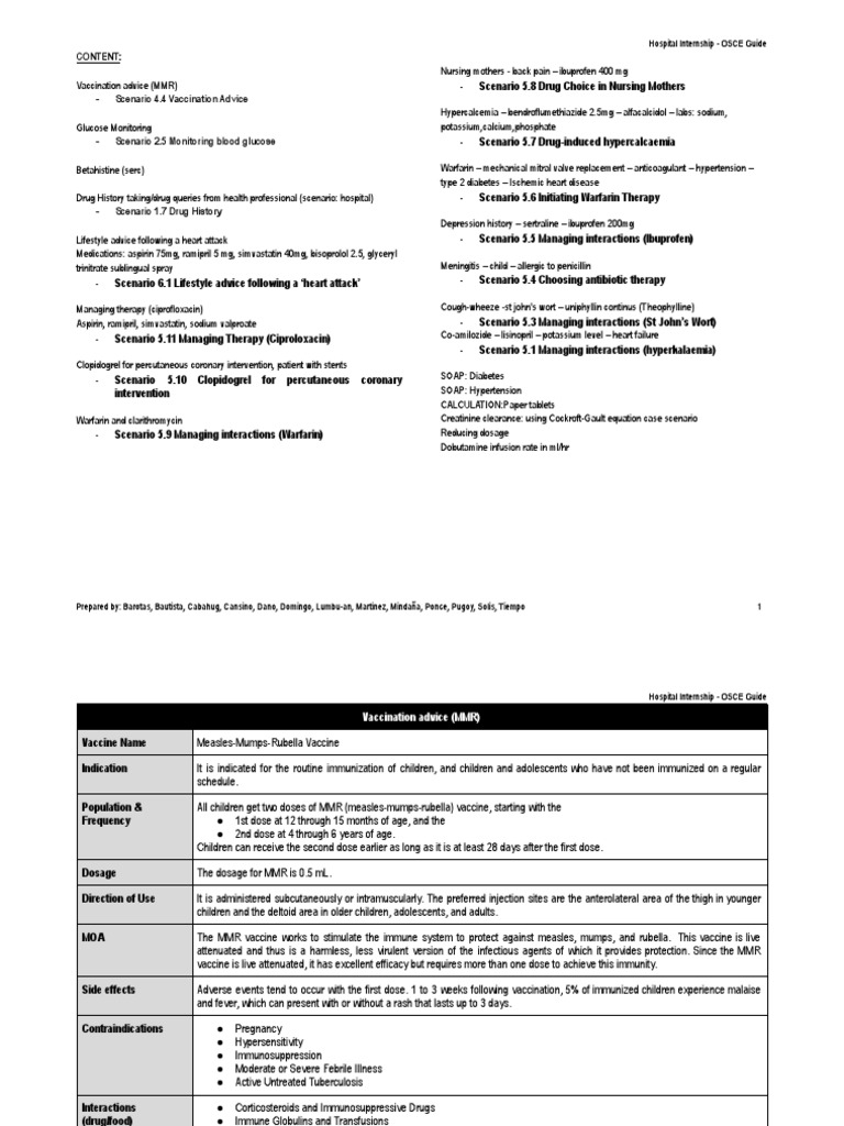 Content:: Hospital Internship - OSCE Guide | PDF | Myocardial ...
