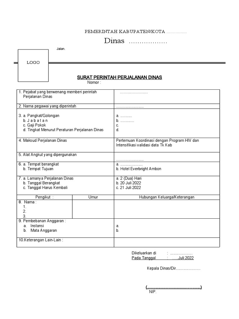 Lampiran ST Dan SPPD | PDF