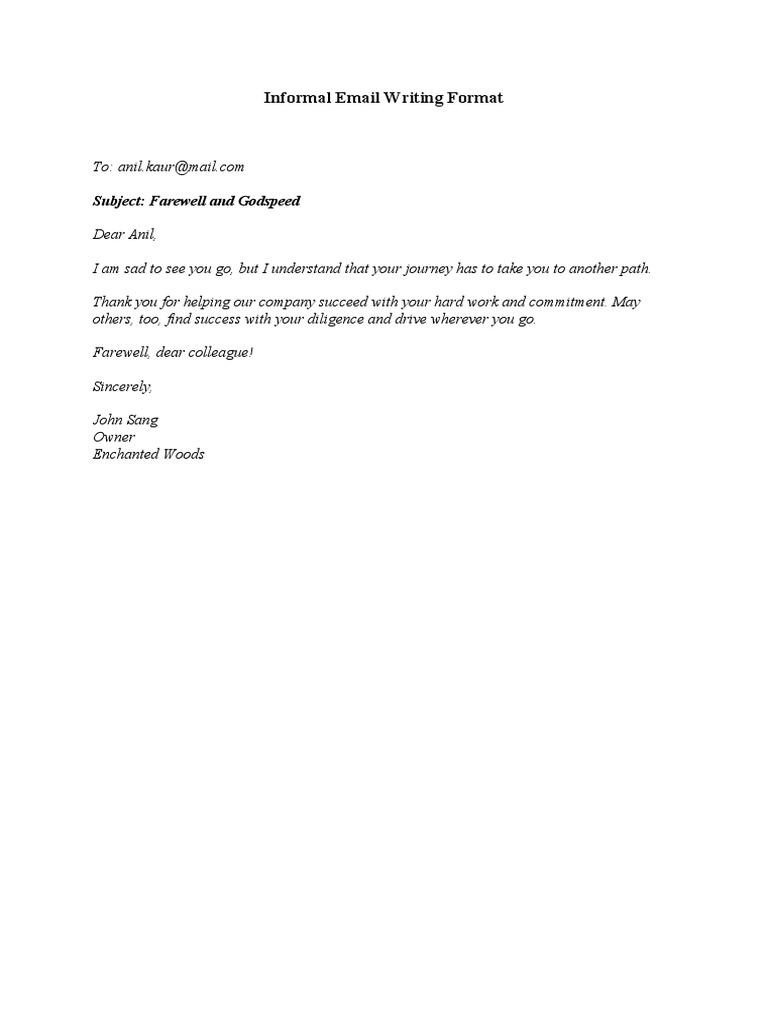 Informal Email Writing Example | PDF | Self-Improvement