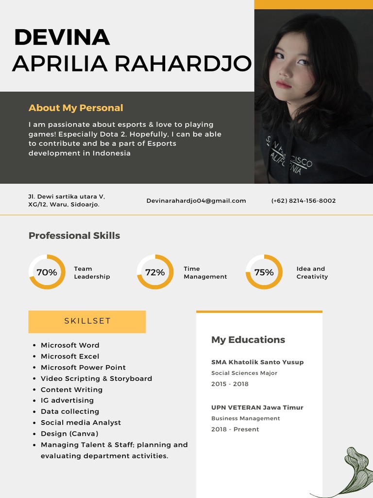 CV - Devina Aprilia Rahardjo | PDF | Communication | Mass Media