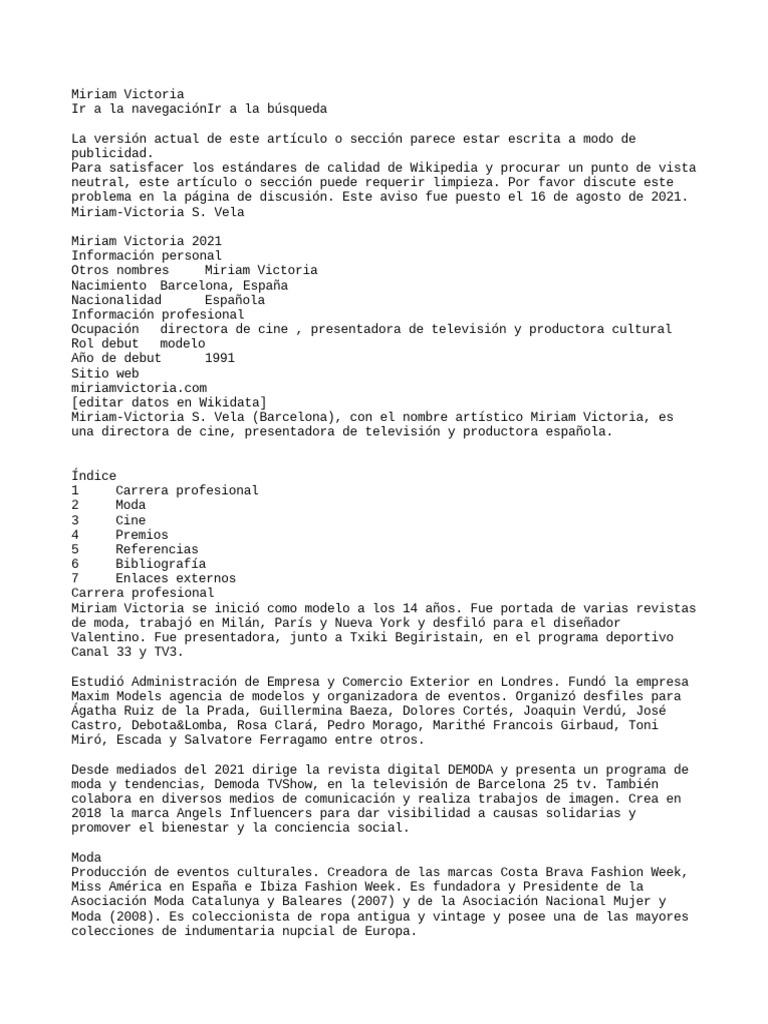 Miriam Victoria 1 | PDF | Wikipedia | Medios de comunicación en masa