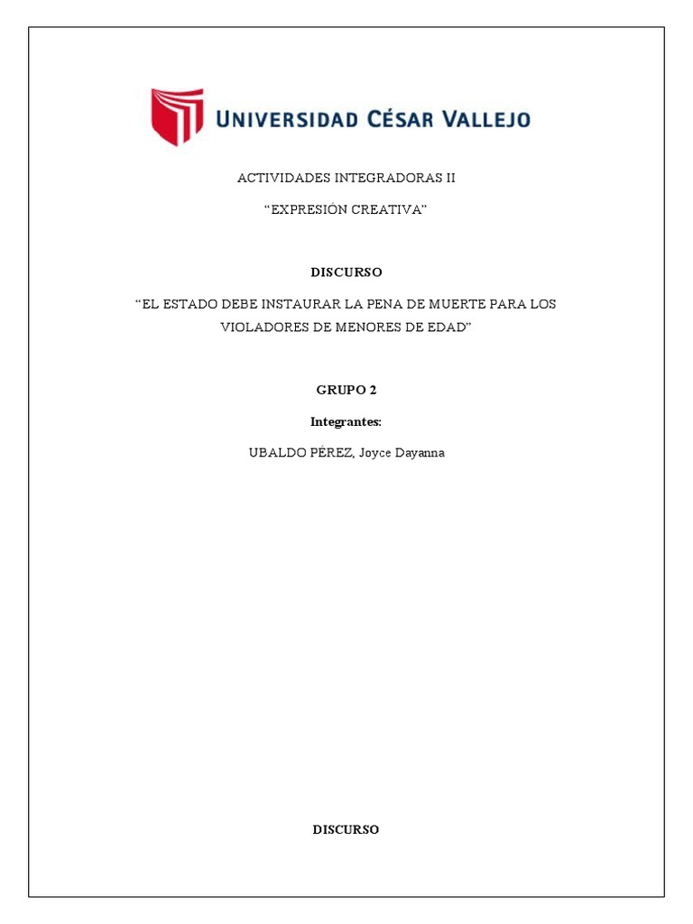 Discurso - Ubaldo Perez | PDF | Violación | Castigos