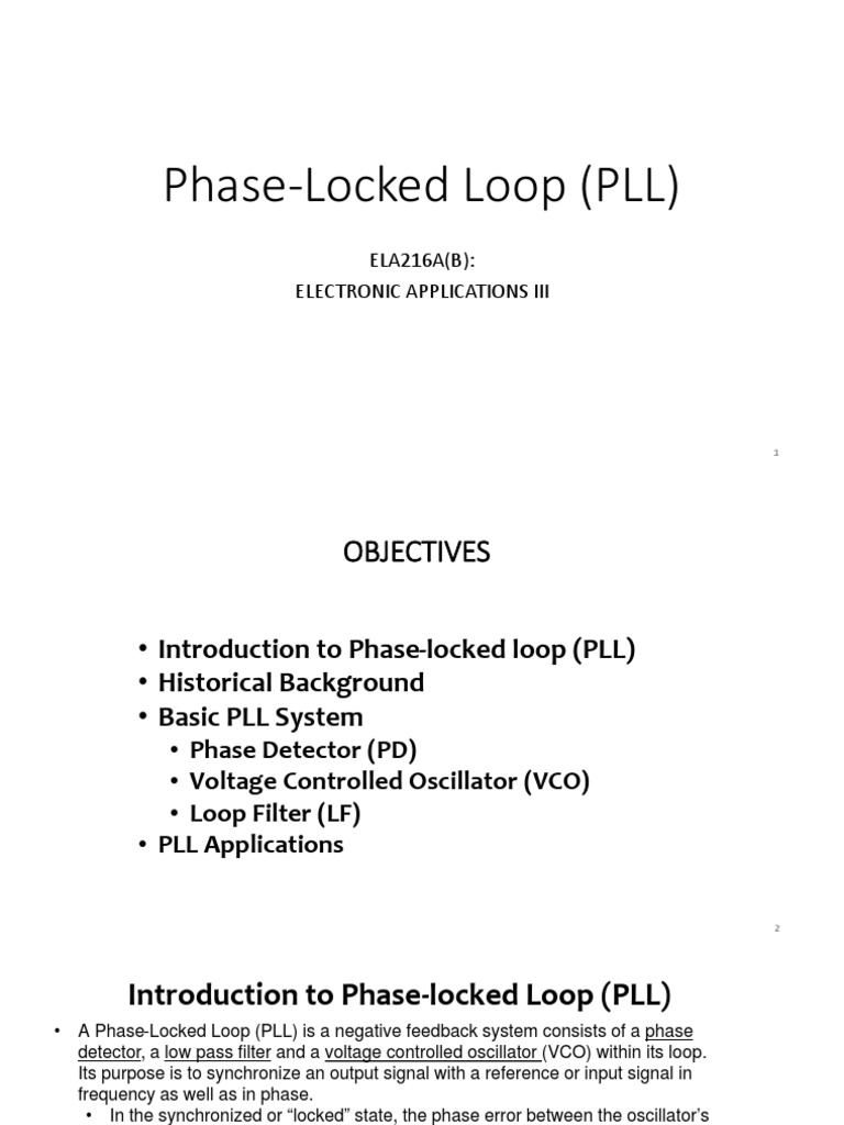 PLL Notes Tutorial 2 | PDF | Detector (Radio) | Information And ...