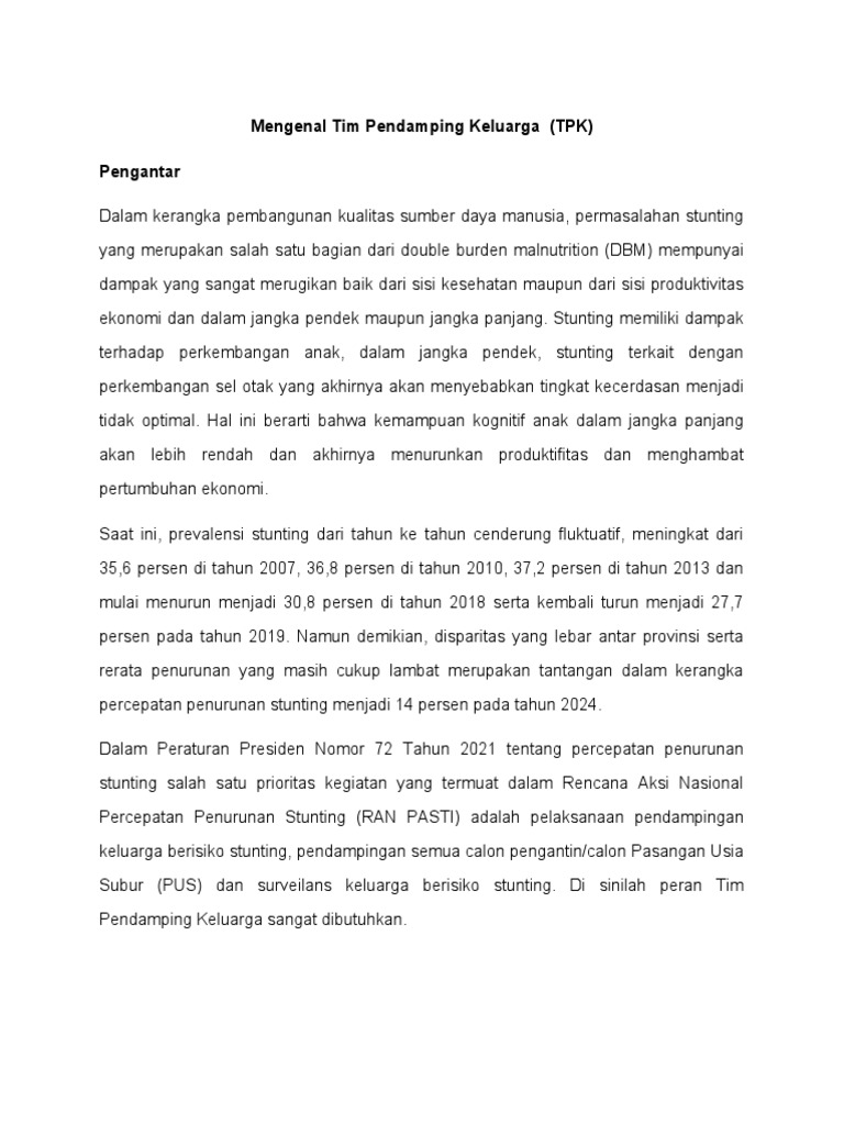 Mengenal Tim Pendamping Keluarga | PDF