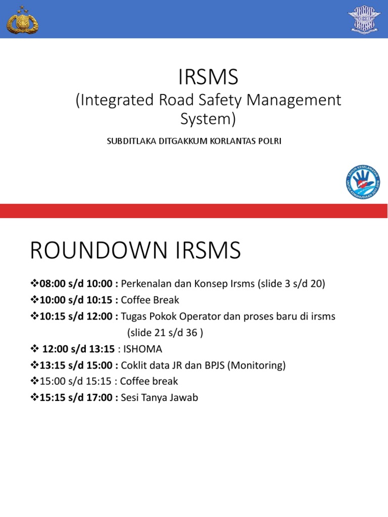 Kepolisian IRSMS Integrated Road Safety Management System | PDF ...