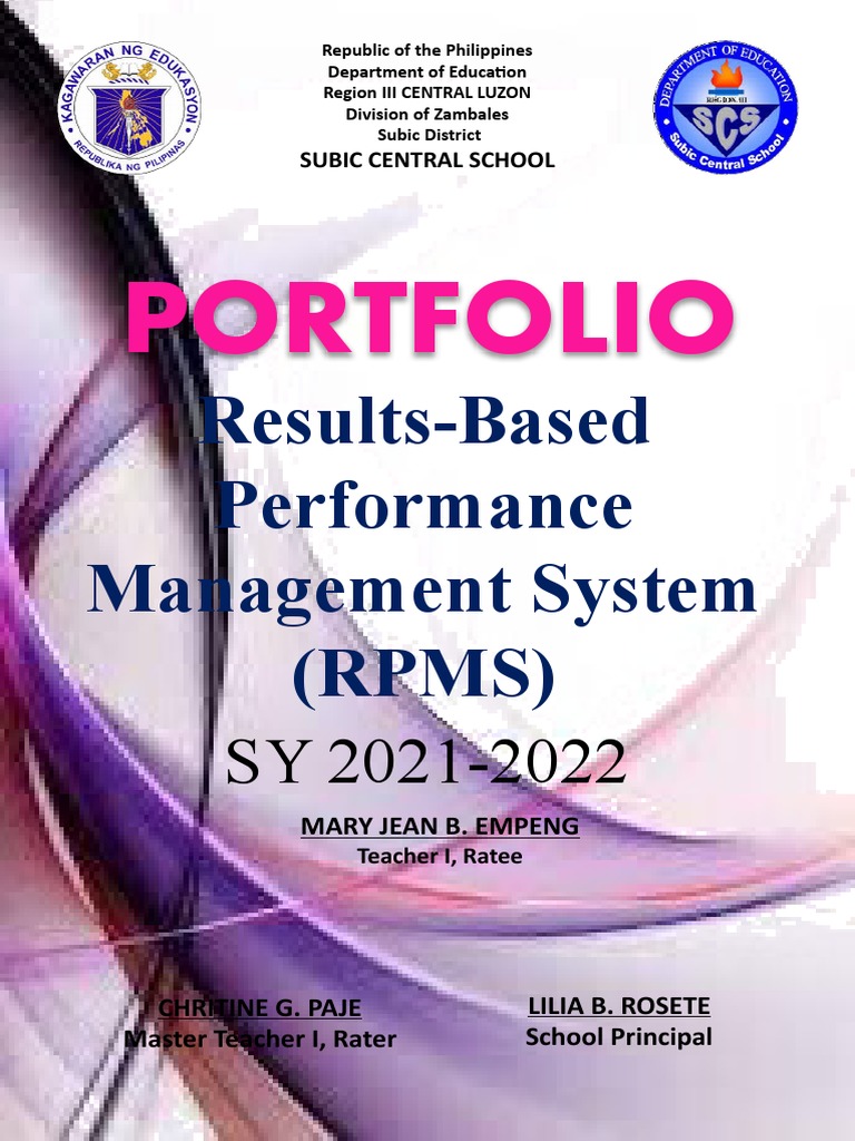 Portfolio: Results-Based Performance Management System (RPMS) | PDF ...