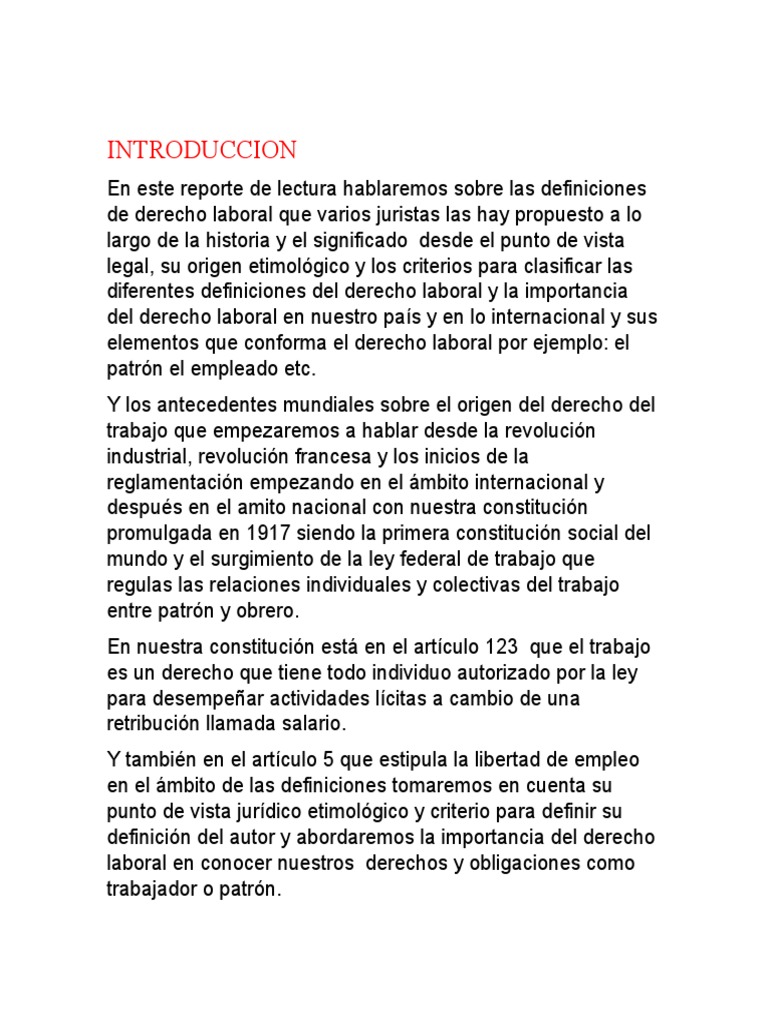 Actividad 1 Panorama Relaciones Individuales Del Trabajo | PDF | Derecho laboral | México