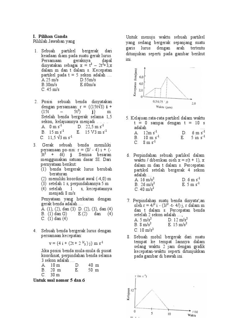 Soal Kinematika | PDF | Sains & Matematika