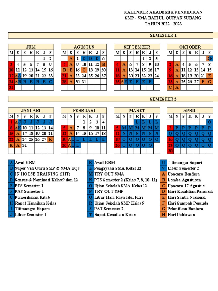 Kalender Akademik Pendidikan | PDF