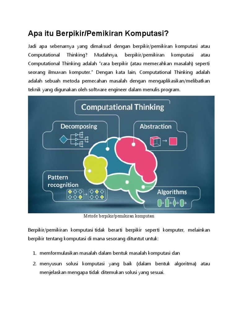 Apa Itu Berpikir Komputasi Materi Kelas 8 | PDF