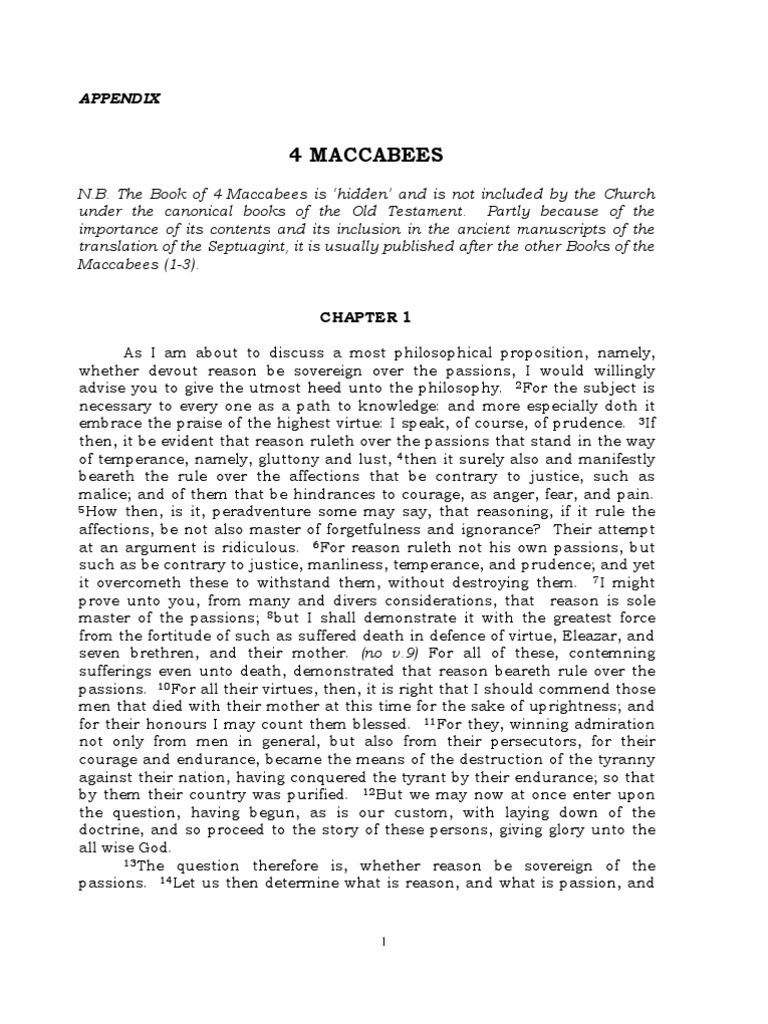 Fourth Book of Maccabees Overview | PDF | Courage | Apocrypha