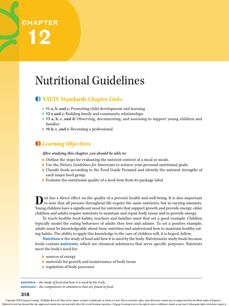 Nutritional Guidelines: NAEYC Standards Chapter Links | Download Free ...
