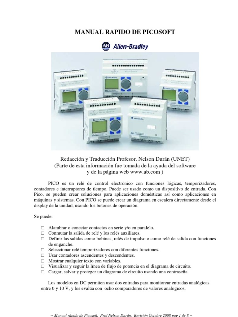 Manual Rápido de Picosoft | PDF | Relé | Ventana (informática)