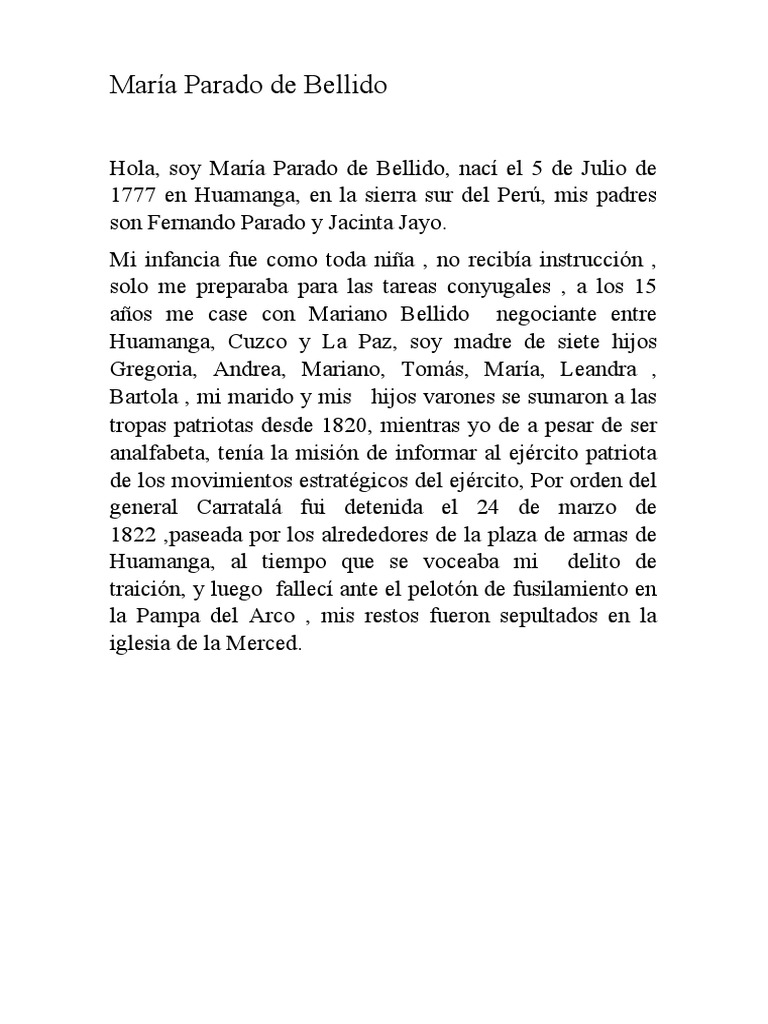 María Parado de Bellido | PDF