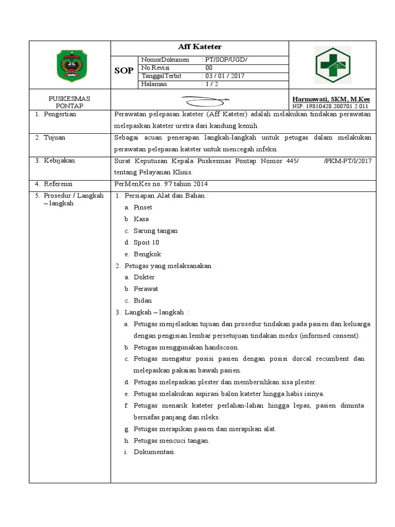 Sop Aff Kateter | PDF