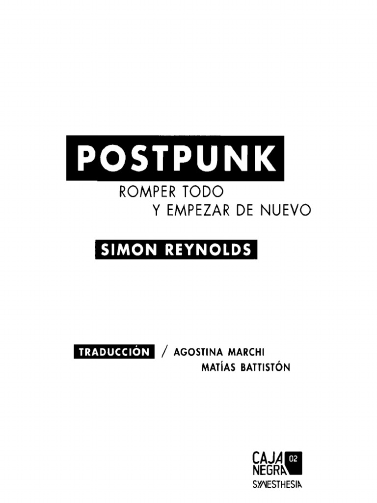 Reynolds Simon - Postpunk | PDF | David Bowie | Punk rock