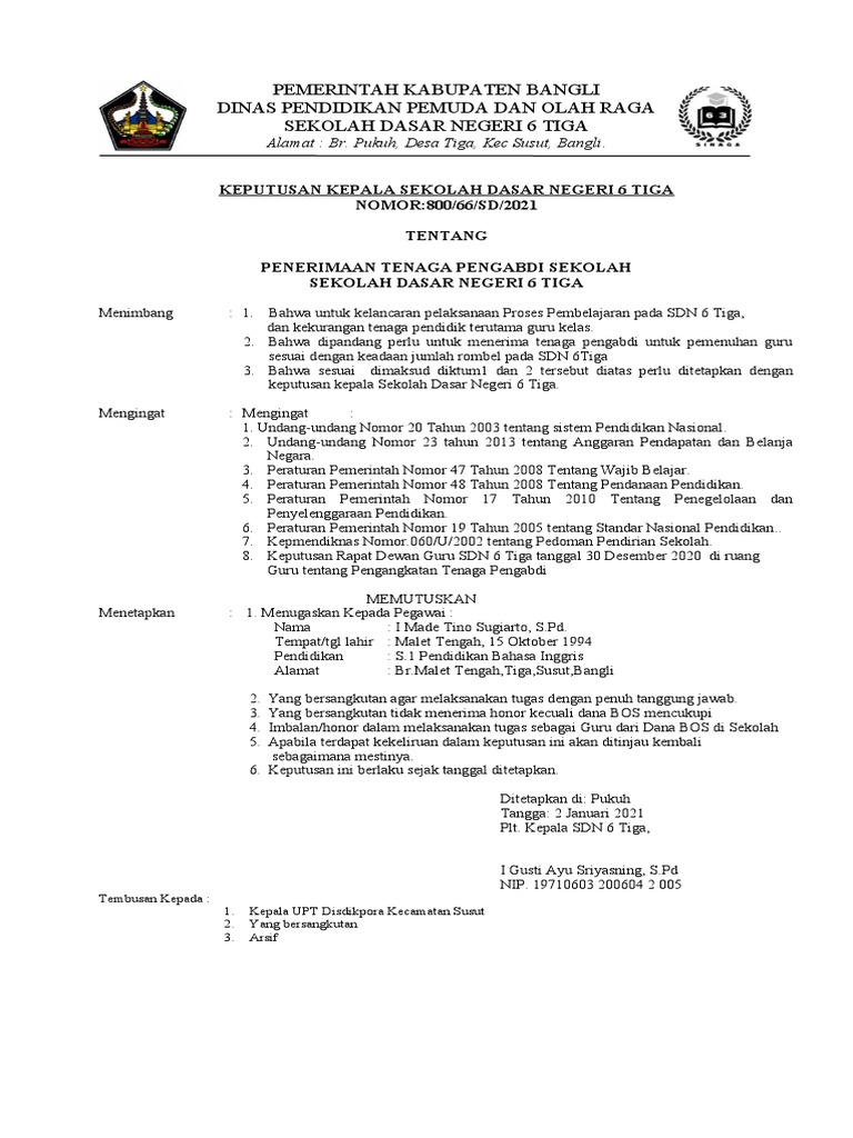 Ayu..... SK PENGABDI | PDF