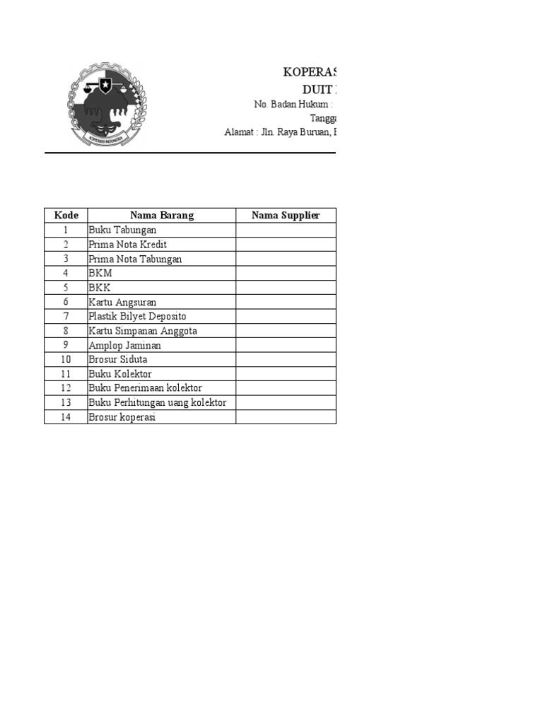 Data Persediaan ATK | PDF