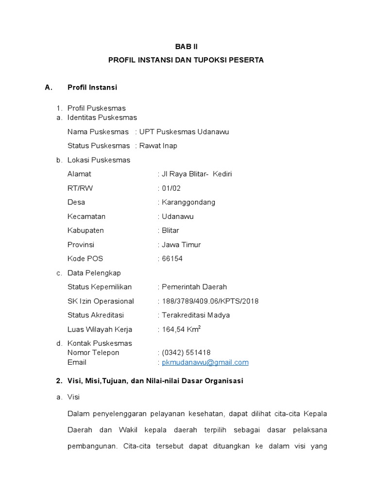 Profil Puskesmas Winda | PDF