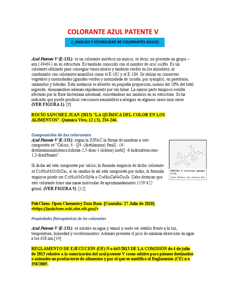 Colorante Azul Patente V | PDF