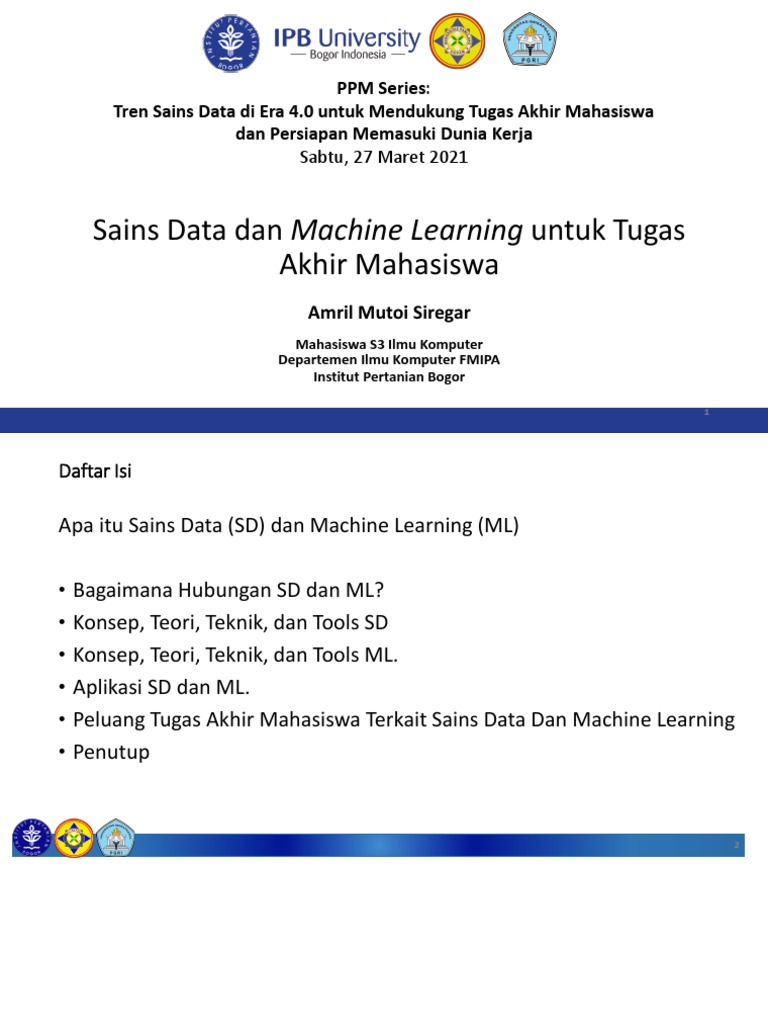 Sains Data dan ML untuk Tugas Akhir | PDF | Komputer