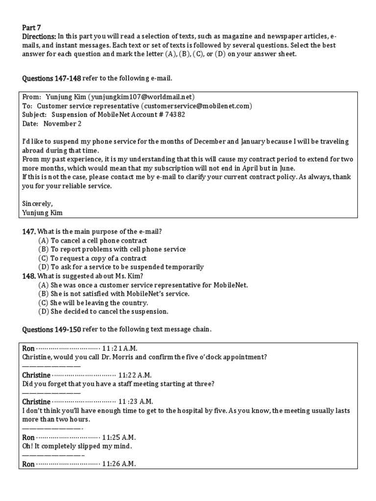TOEIC Actual Test 3 Part 7 | PDF | Airport | Airlines