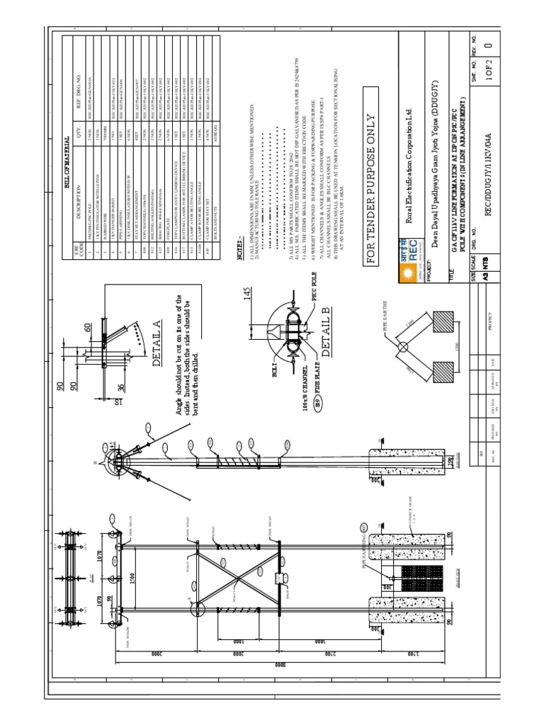 11kV Line Structure Specifications | PDF | Screw | Mechanical Engineering