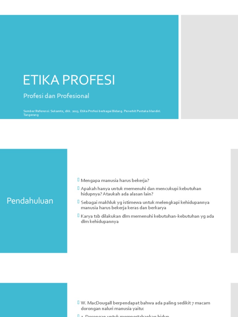 Etika Profesi dan Kebutuhan Manusia | PDF | Karier & Perkembangan