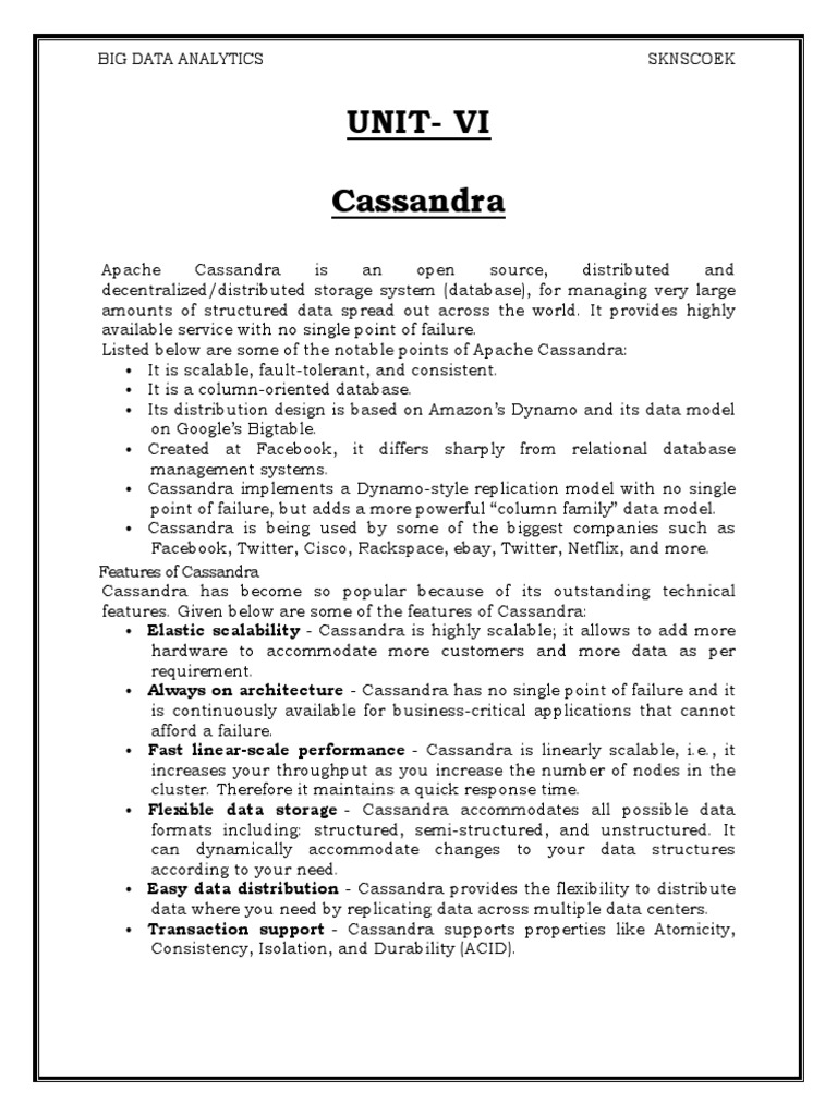 Unit No. 6 | PDF | Table (Database) | Computer Cluster