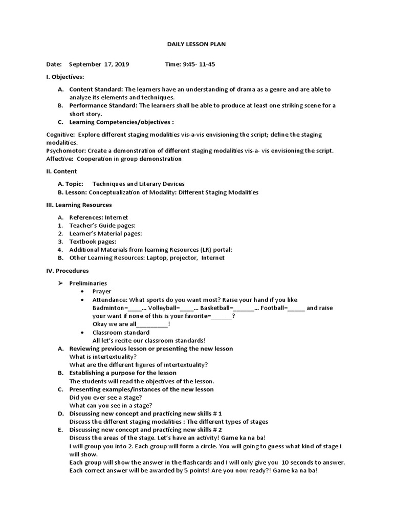 Creative Writing | PDF | Learning | Lesson Plan