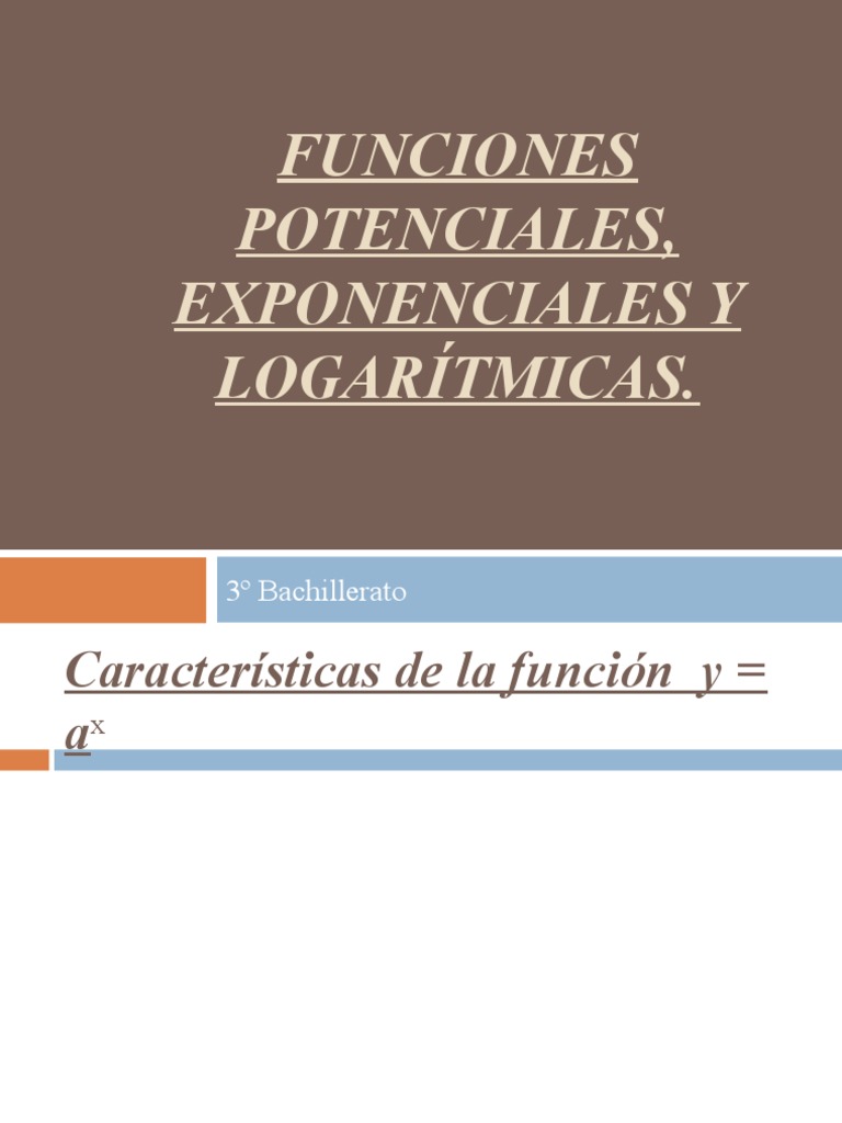 Funciones - Logaritmicas - y - Exponenciales 3 BGU | PDF | Logaritmo | Funcion exponencial