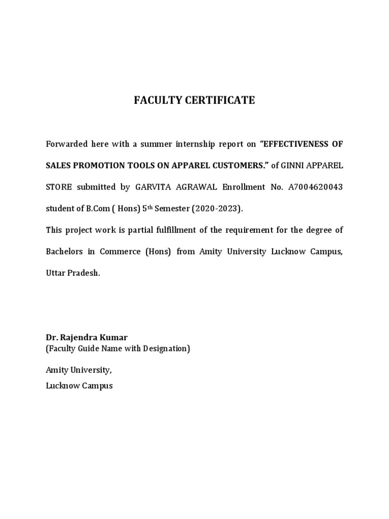 Faculty Certificate | PDF