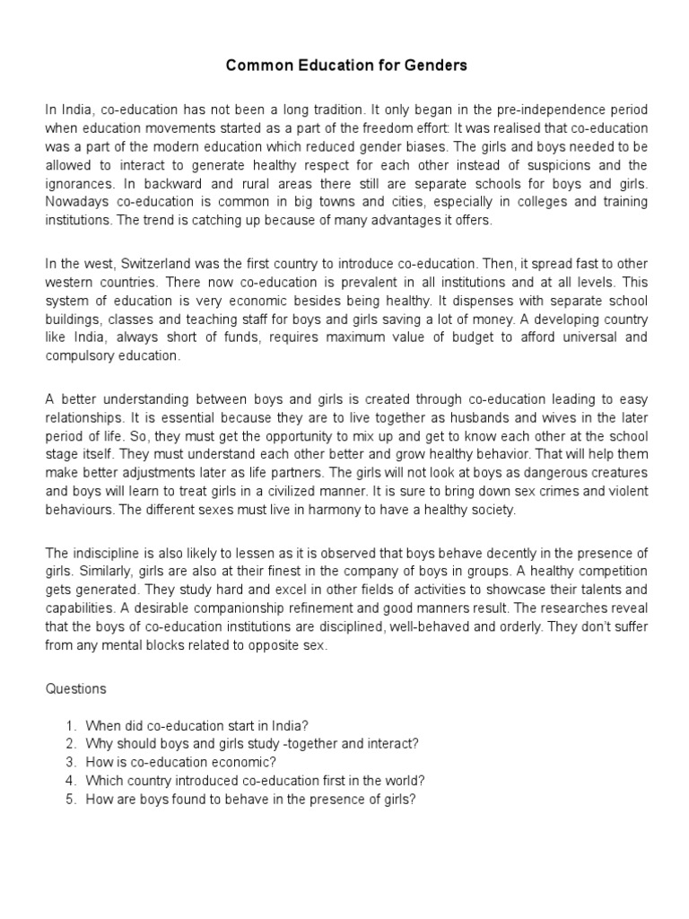 Reading Comprehension | PDF | Gender | Gender Studies