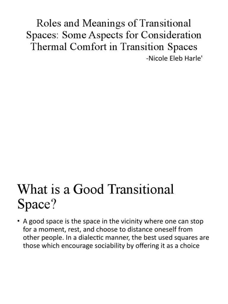 Roles and Meanings of Transitional Spaces 2 | PDF | Space | Behavior