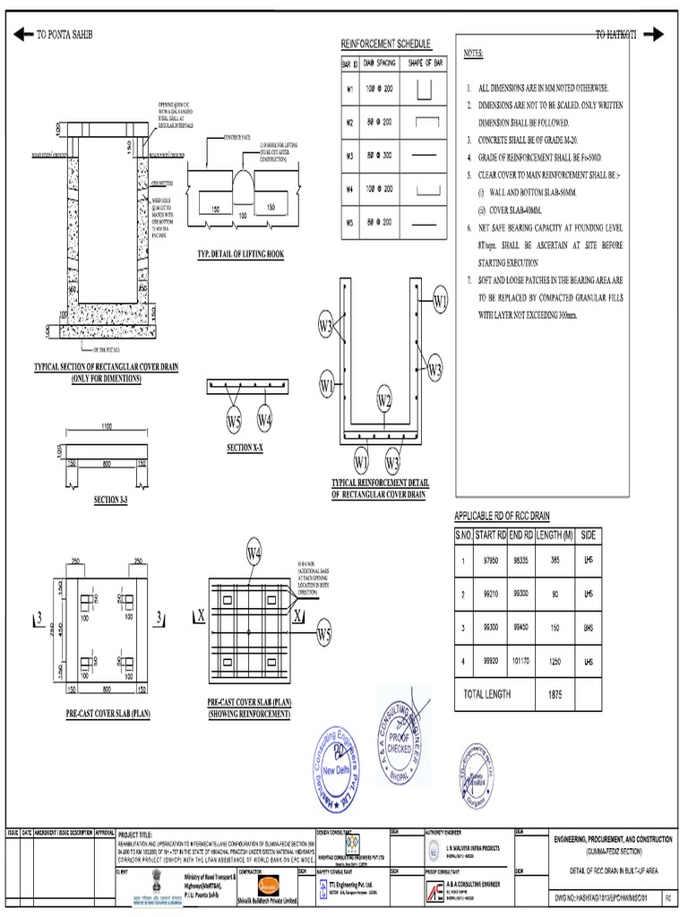 RCC DRAIN IN BUILTUP AREA-Drawing | PDF
