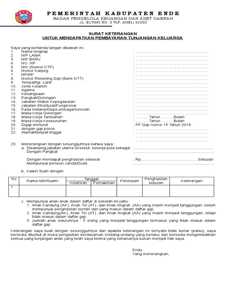 Model C PNS Tahun 2021 | PDF