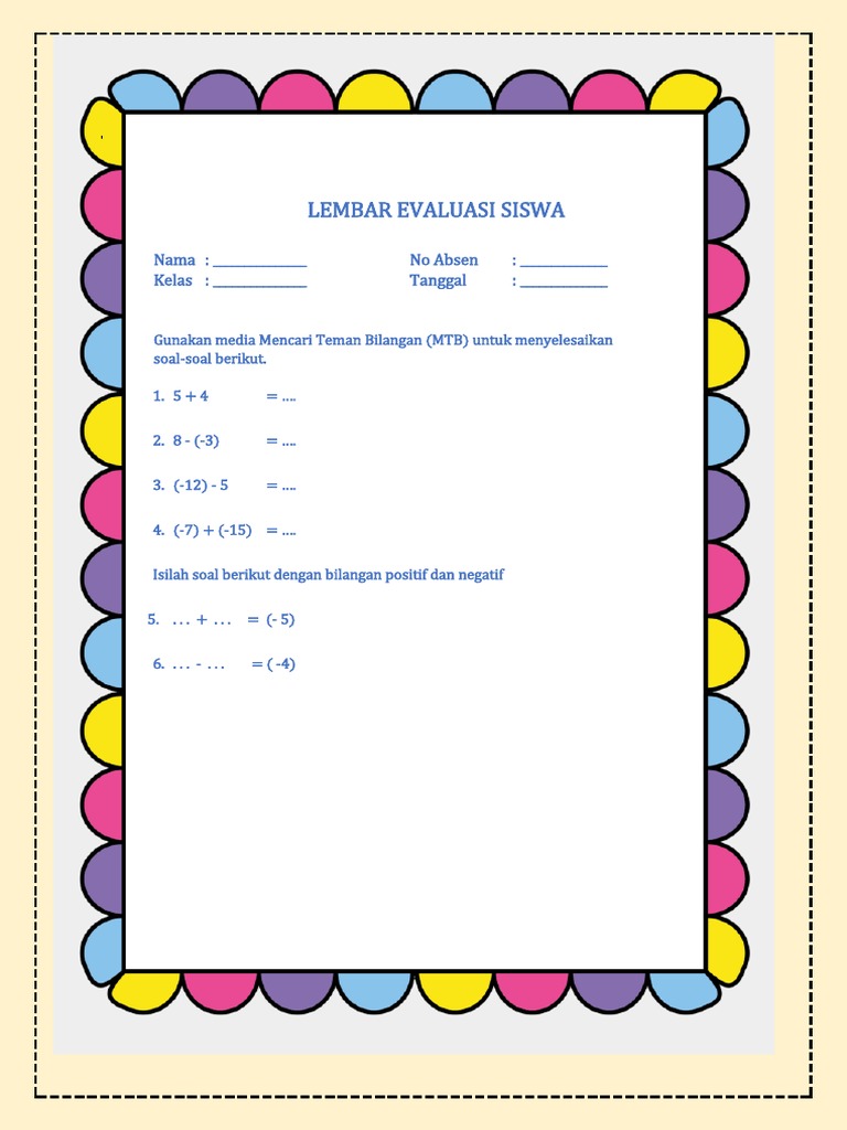 Lembar Evaluasi Matematika Siswa | PDF | Metode & Bahan Ajar | Komputer