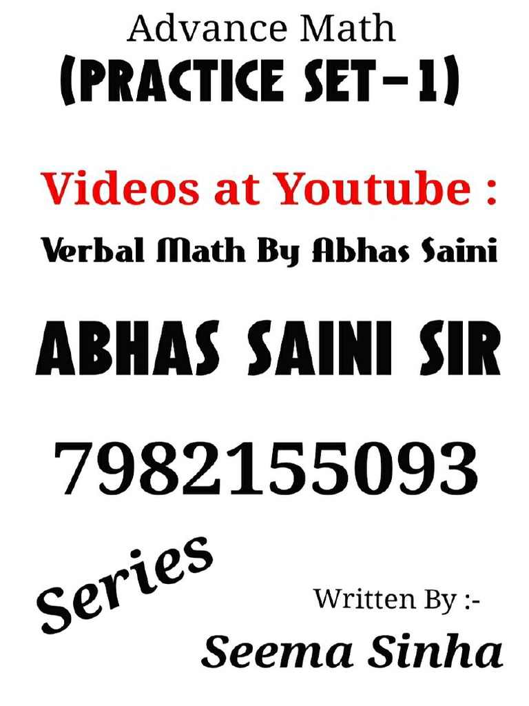 Advance Abhas Saini Practice Set-1 (Series) | PDF