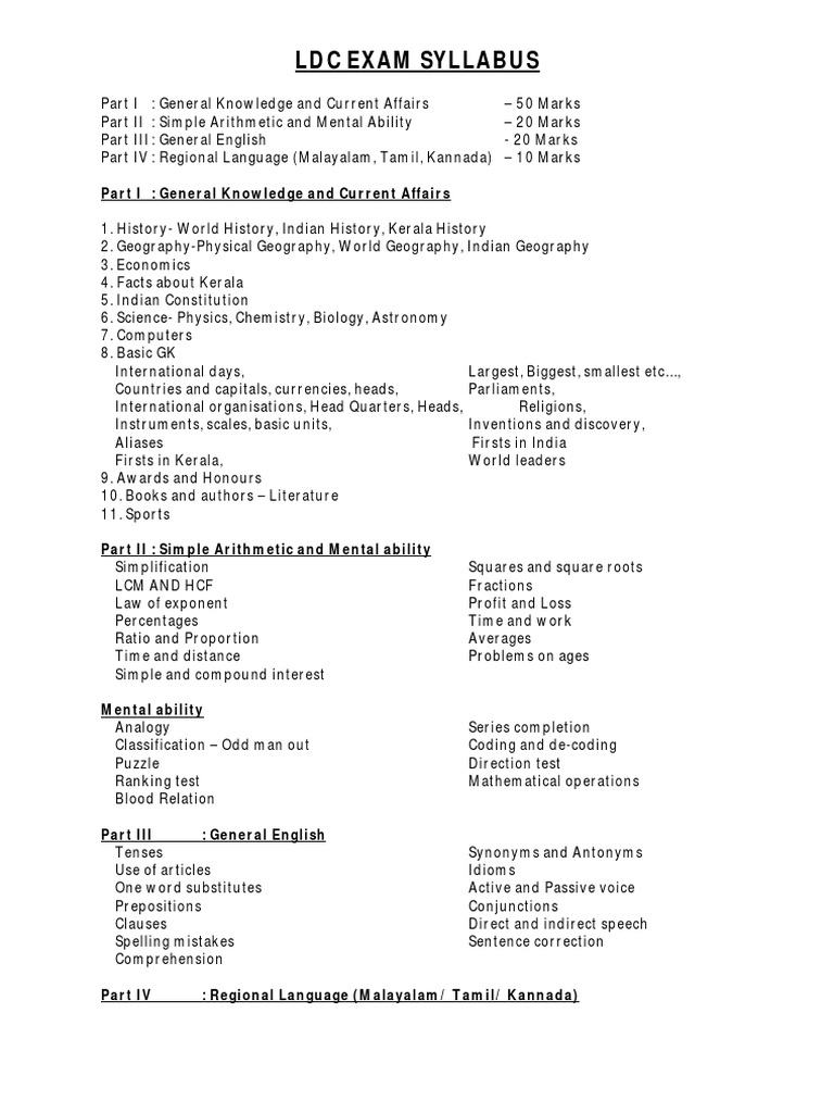 Ldc Syllabus | PDF | English Language | Cognitive Science