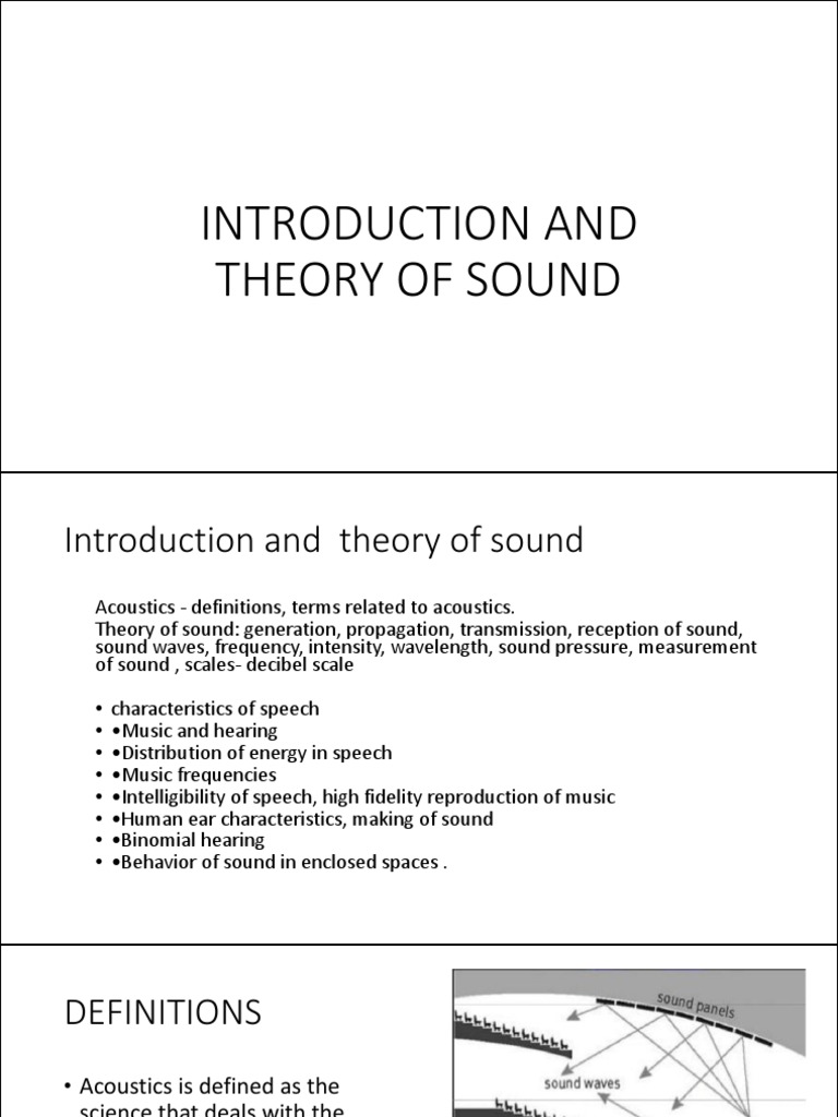 Introduction and Theory of Sound | PDF | Sound | Mechanics