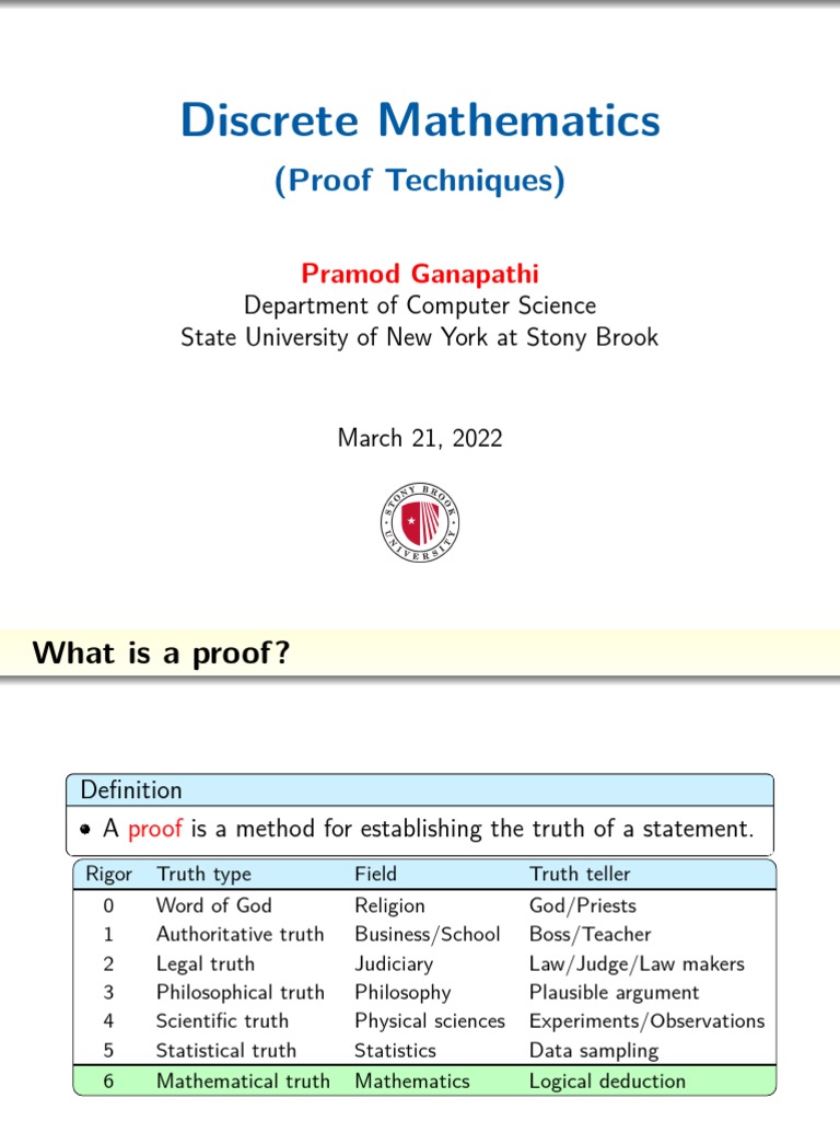 Proof Techniques | PDF | Mathematical Proof | Mathematics